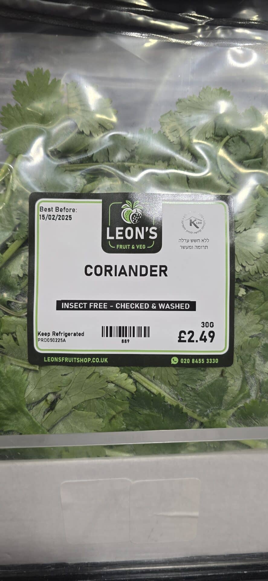 Insect-Free-Checked & Washed Coriander – Leons Fruit Shop