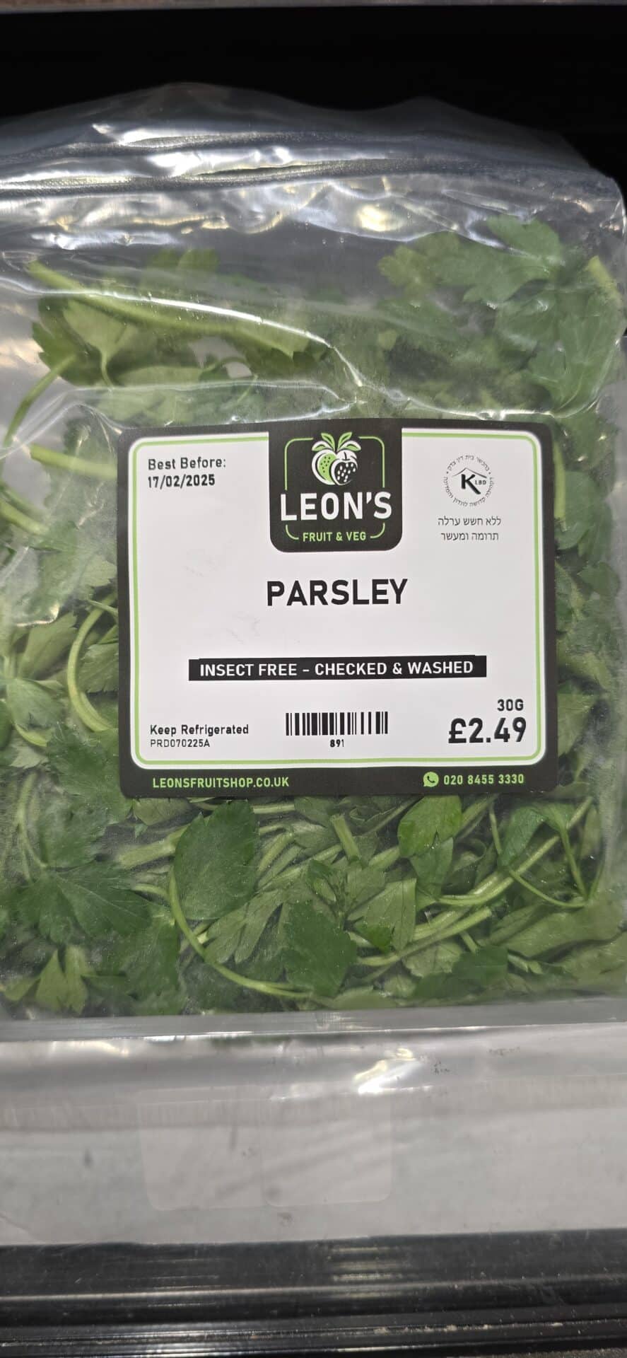 Insect-Free Checked & Washed Parsley – Leons Fruit Shop